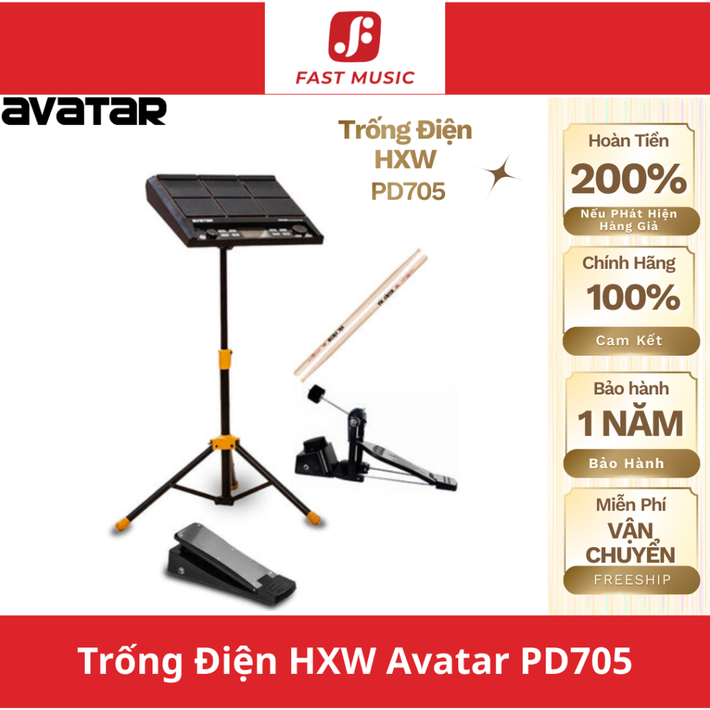 Trống Điện HXW Avatar PD705 Percussion Pad Chính Hãng | Shopee Việt Nam