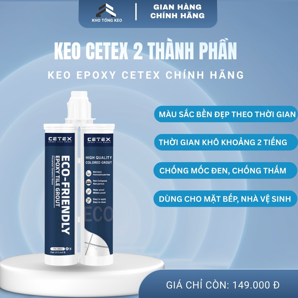 Keo Chà Ron Chít Mạch Gạch Cetex 2 Thành Phần Chống Thấm, Bụi Bẩn, Nấm ...