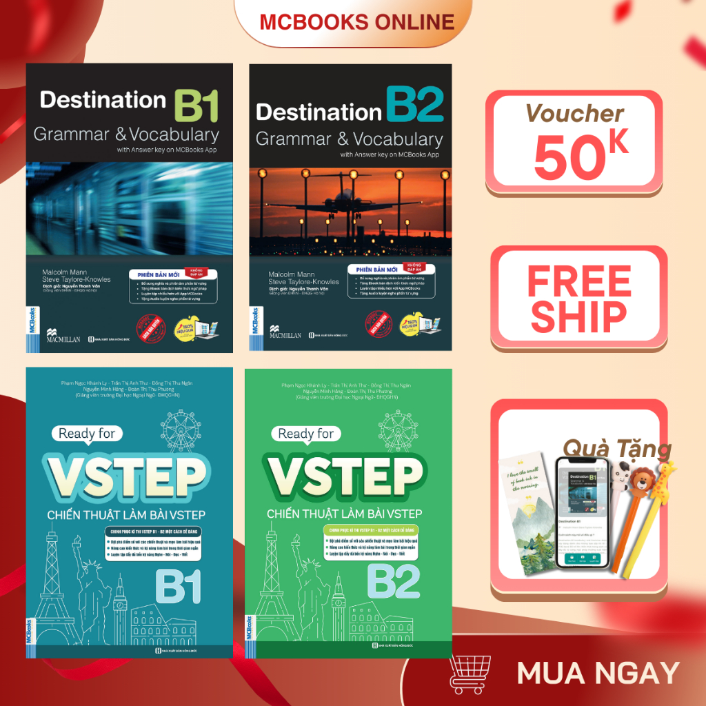 Sách Combo Destination + VSTEP - Luyện thi chứng chỉ Tiếng Anh trình độ ...