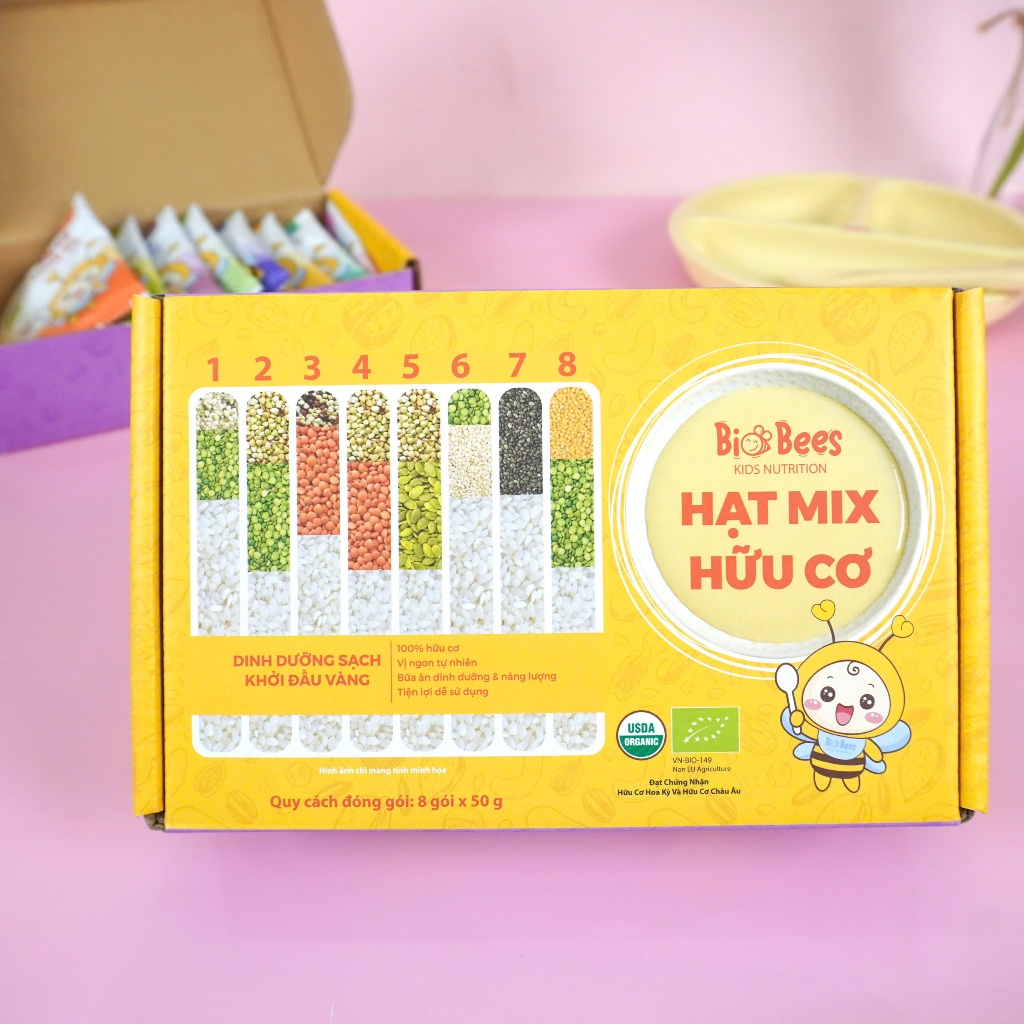 Set Hạt Mix Hữu Cơ BioBees 50g x 8 gói | Shopee Việt Nam