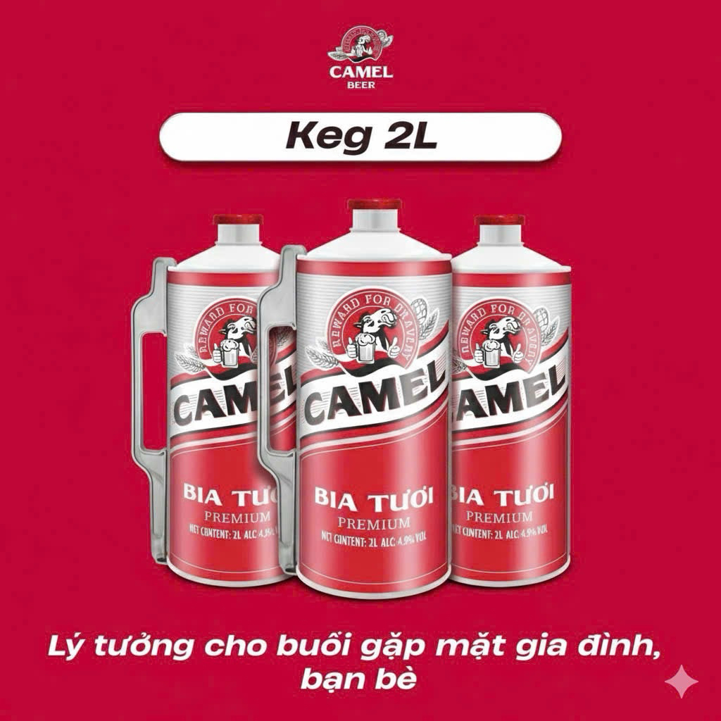 BIA TƯƠI CAMEL KEG 4.5% 2L (Thùng 4 Keg x 2L) | Shopee Việt Nam