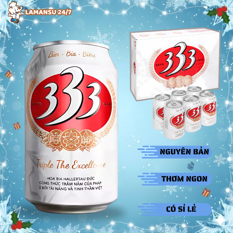 [Thùng 24 lon] Bia 333 Lager 330ml – Bia Lon Nội Địa Việt Nam – Mát ...