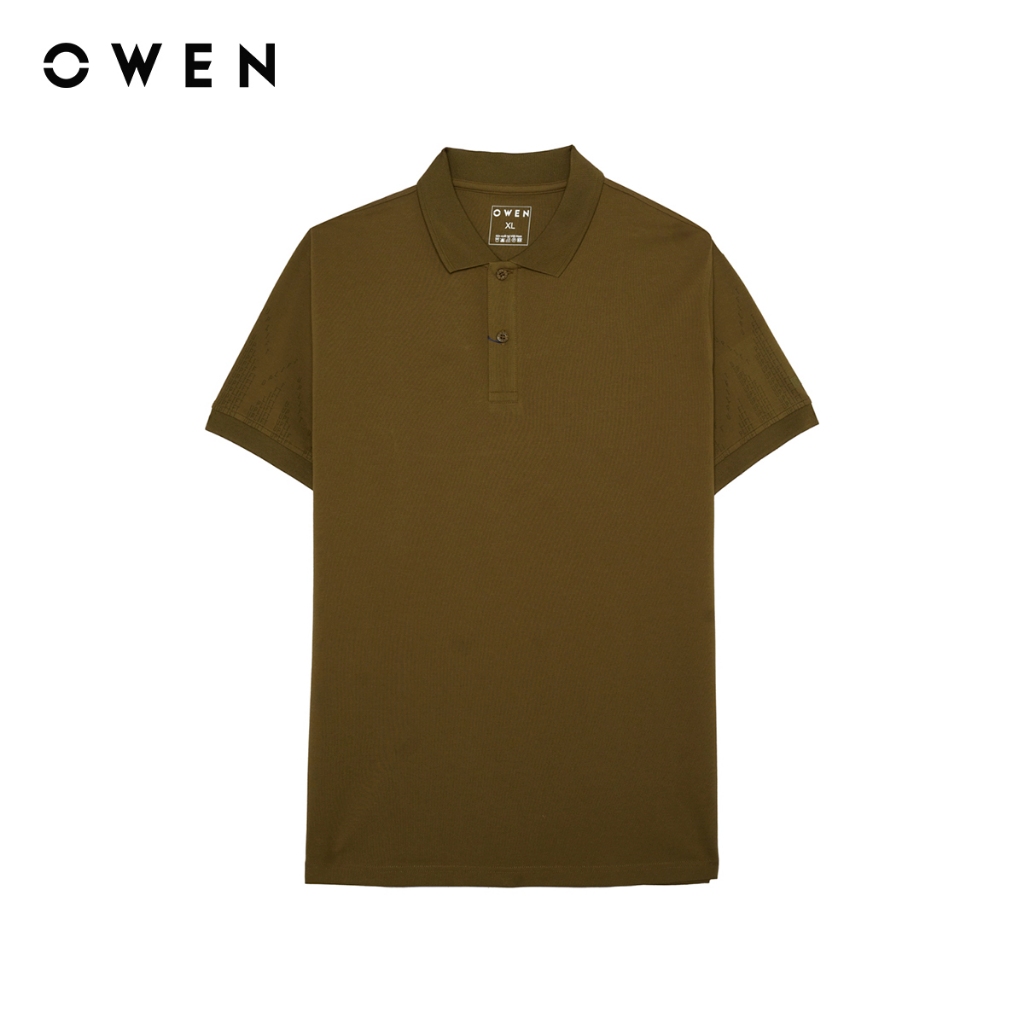 Owen - Áo polo Bodyfit APV257144 màu Rêu chất liệu CVC Spandex | Shopee ...