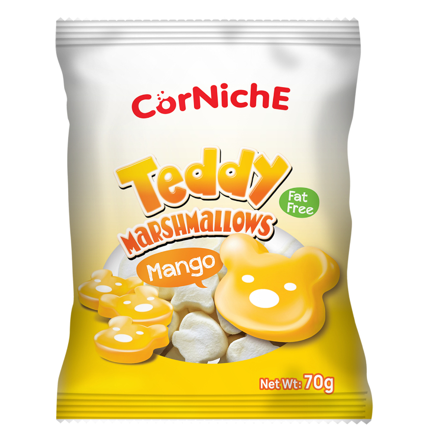 [Corniche] Kẹo dẻo Marshmallows hình Teddy vị Xoài hiệu Corniche 70g ...