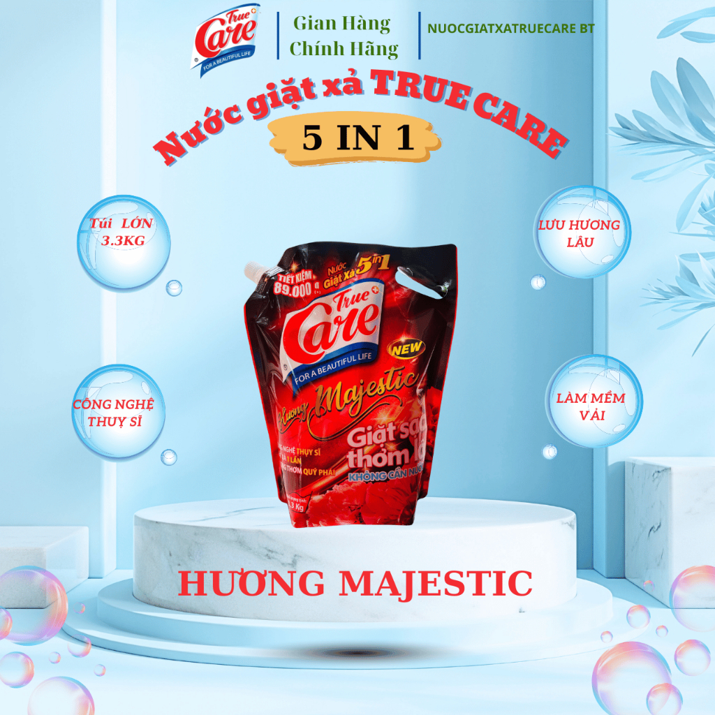 Túi 3.3Kg Nước Giặt Xả TrueCare 5in1 Hương Majestic, Giặt Sạch Thơm Lâu ...