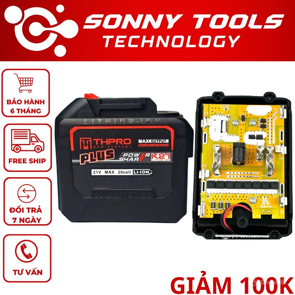 Pin 20Cell THPRO PLUS Mạch 8f Dòng Xả Cao Chân Pin Phổ Thông Có Đèn Báo ...