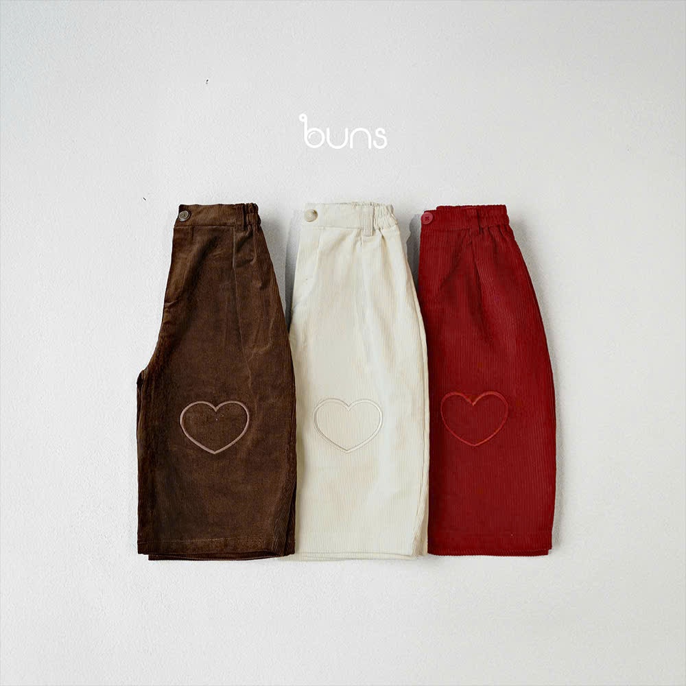 [ BST THU ĐÔNG 2025 ] Quần dài nhung gân vá trái tim đỏ/ nâu/ kem ...
