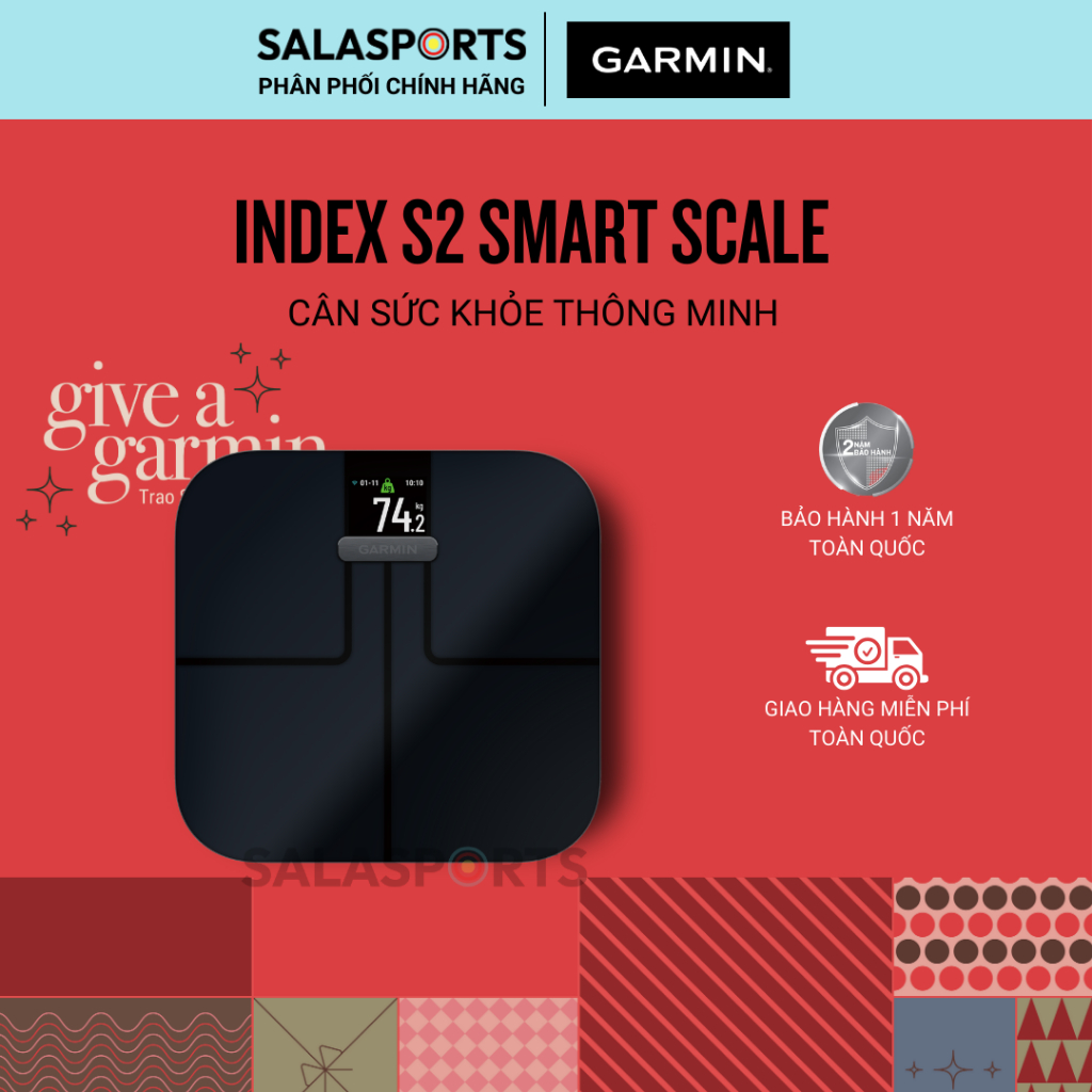 Index S2 Smart Scale Garmin – Cân Thông Minh Đo 9 Chỉ Số Cơ Thể, Sức ...