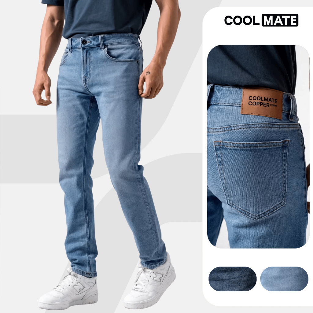 [SALE TẾT]Coolmate x Copper Denim | Quần Jeans Nam dáng Slim fit bền bỉ ...