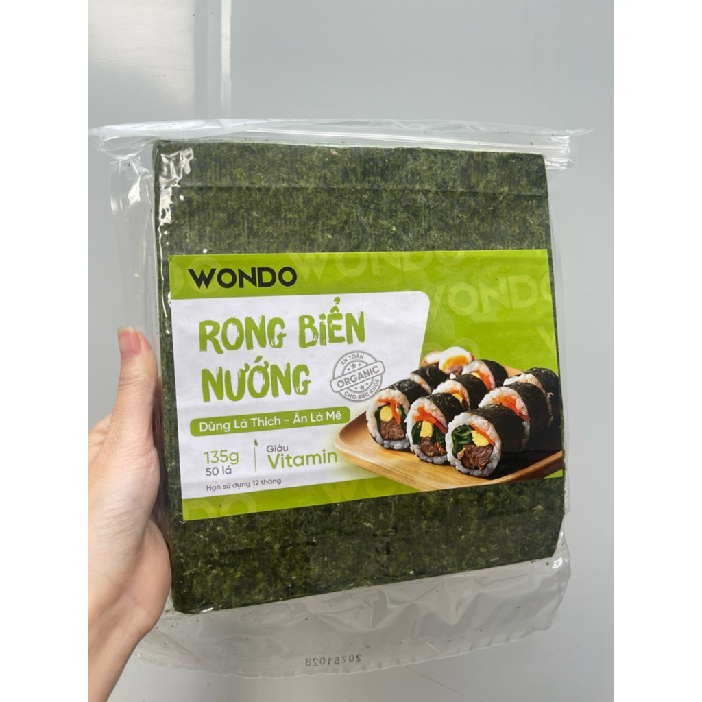 rong biển wondo 50 lá, lá dày, dai, không rách phù hợp với cơm cuộn ...