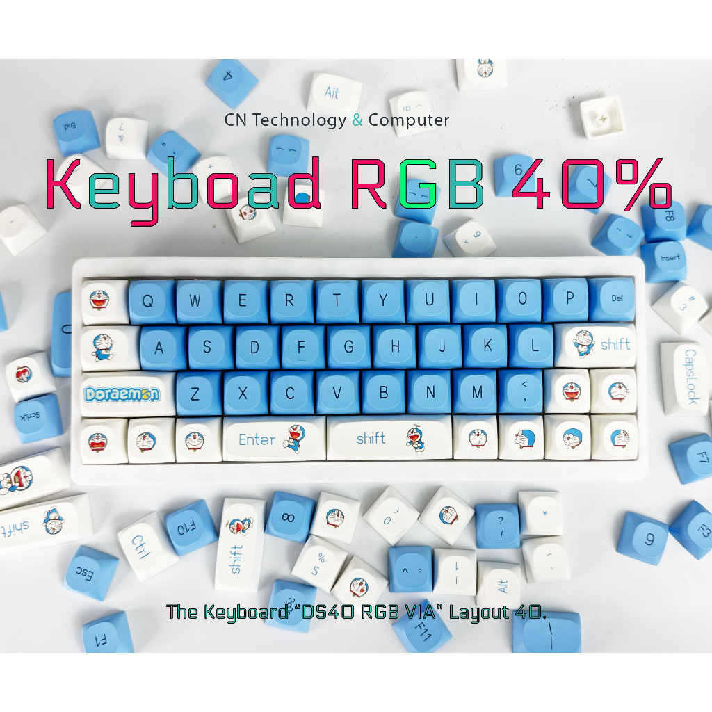 Bàn Phím Layout 40 DS40 RGB Dùng Kết Nối Có Dây Type C Keymap VIA ...