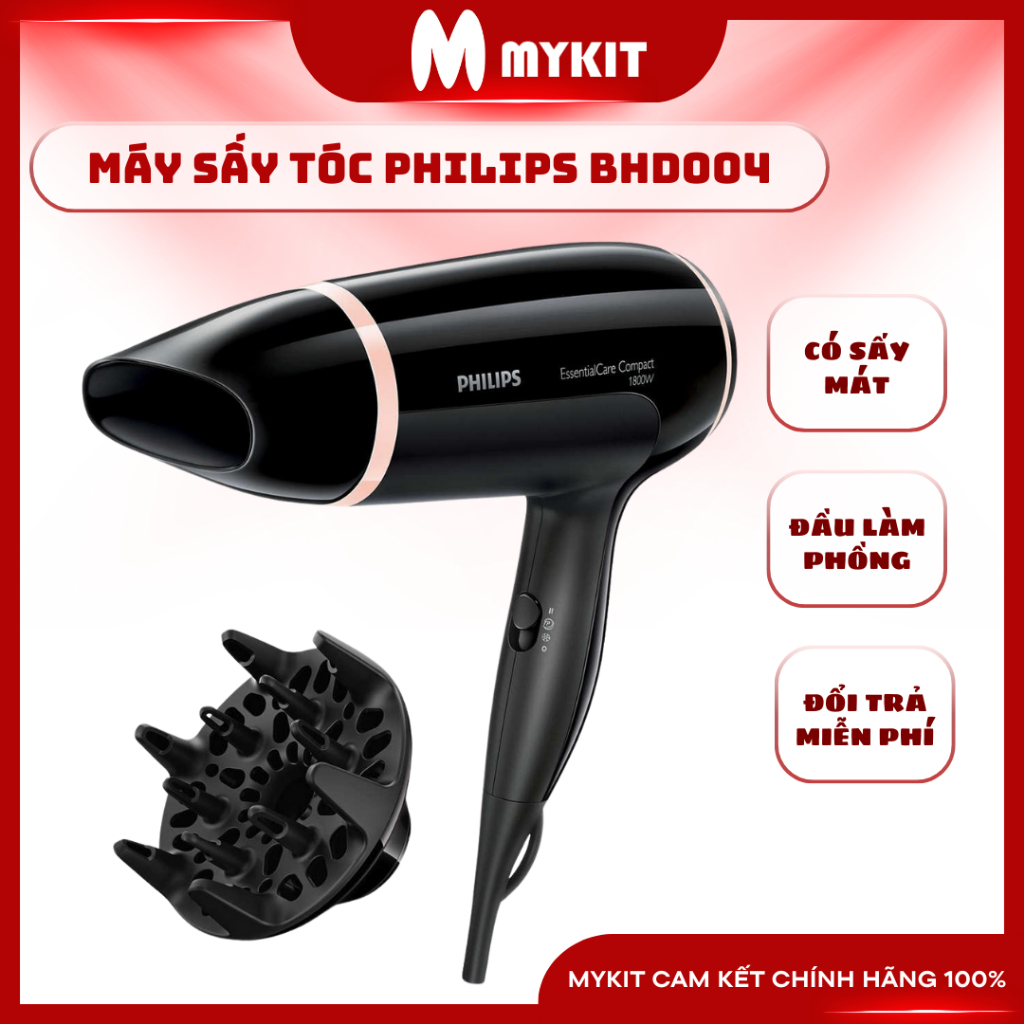 [Hộp xấu máy mới 100%] Máy sấy tóc Philips BHD004 mạnh có sấy mát 1800W ...
