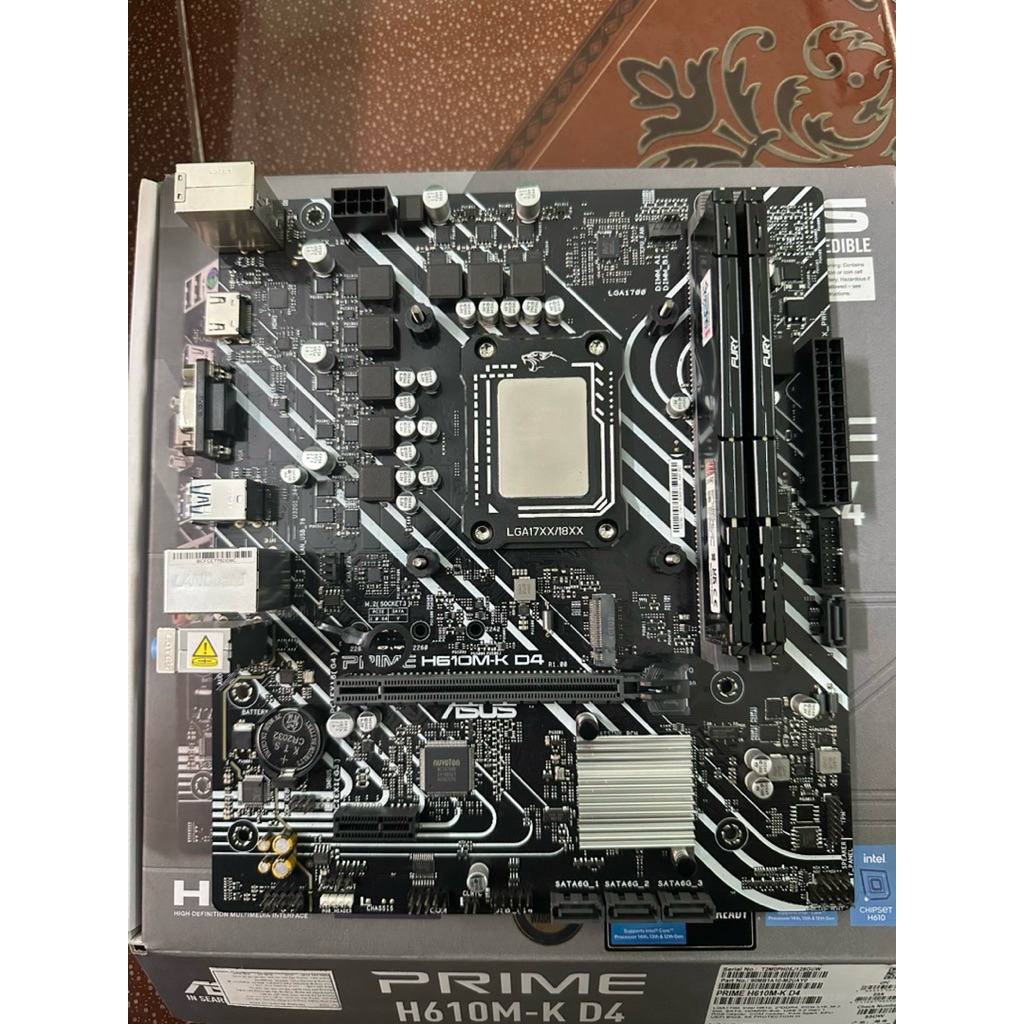 COMBO Main h610m k d4/ i3 12100f/ 16g ram ddr4/ vga asus 1650/ nguồn ...