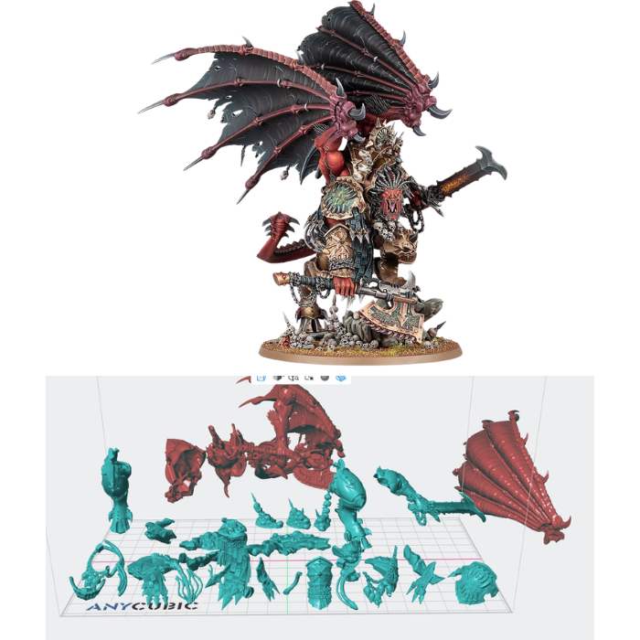 Mô hình in 3D Resin WH_30K_40K World Eaters Daemon Prince Angron ...