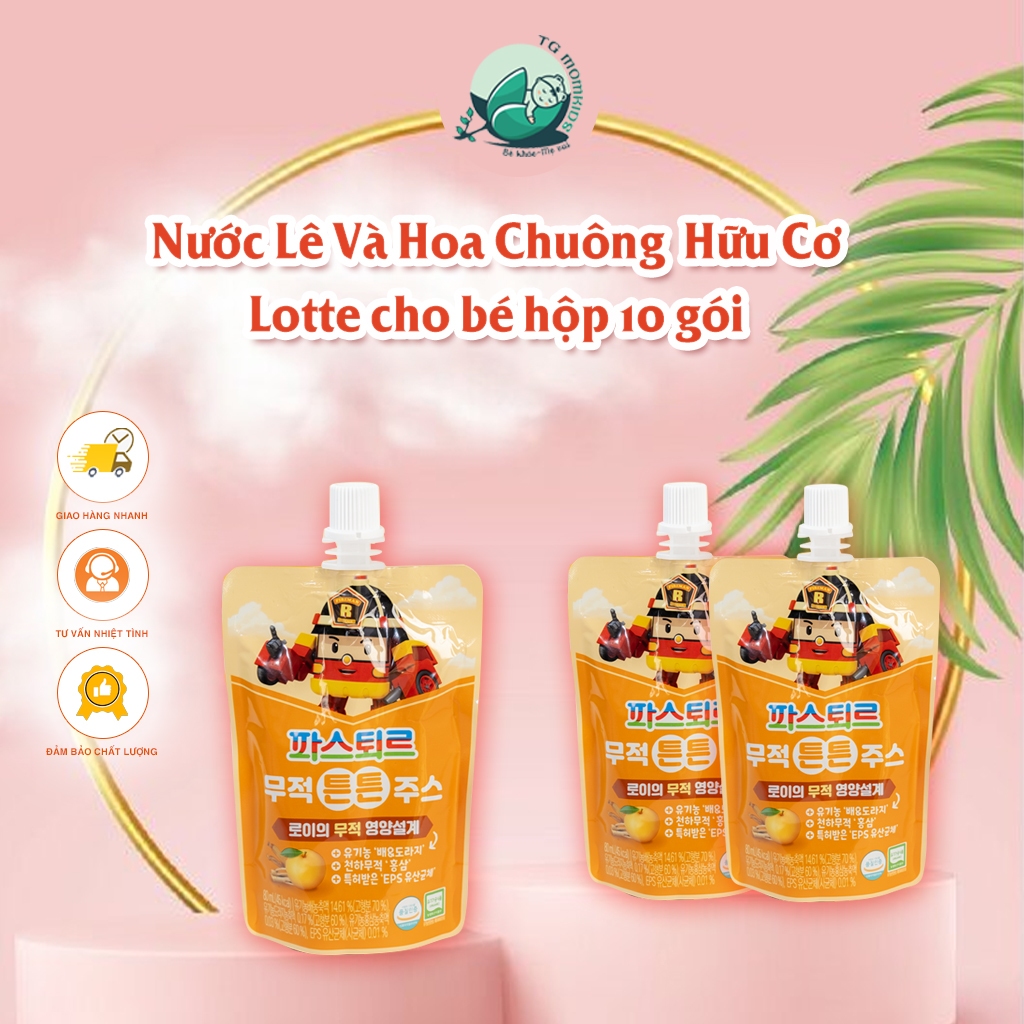 (Date 17/2/2026) Nước Lê Và Hoa Chuông Hữu Cơ Lotte cho bé hộp 10 gói ...