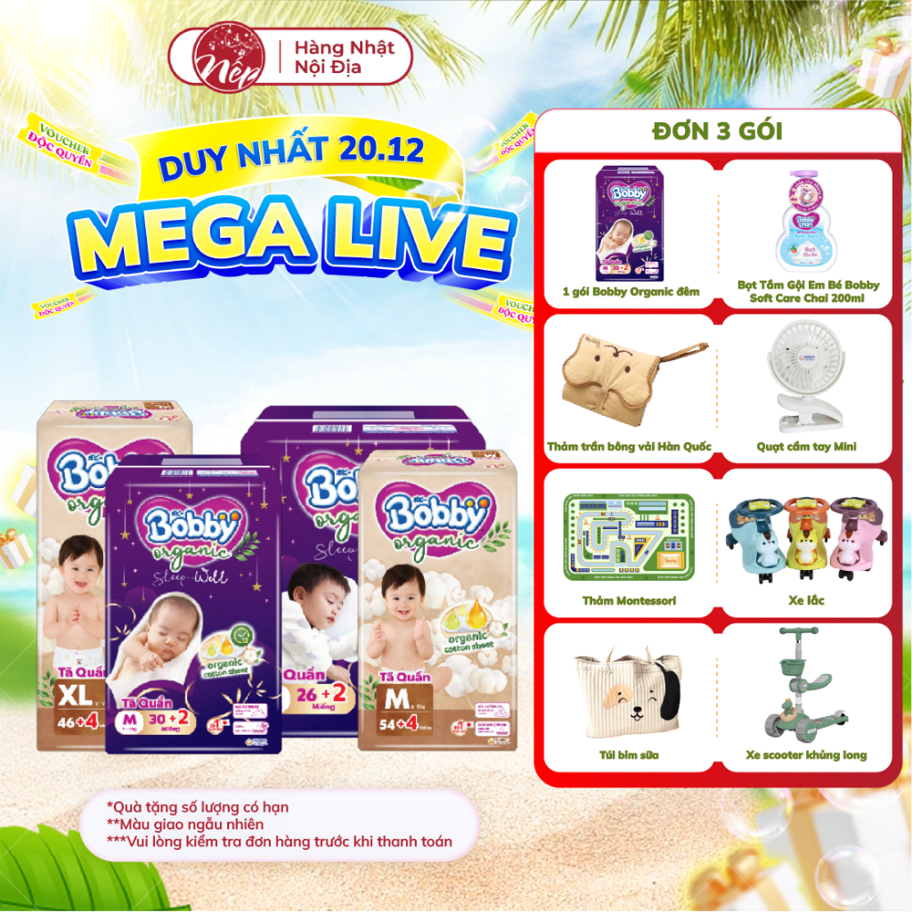 [MUA 3 TẶNG QUÀ] Bỉm Tã quần BOBBY ORGANIC Size M/L/XL/XXL Siêu Mỏng ...