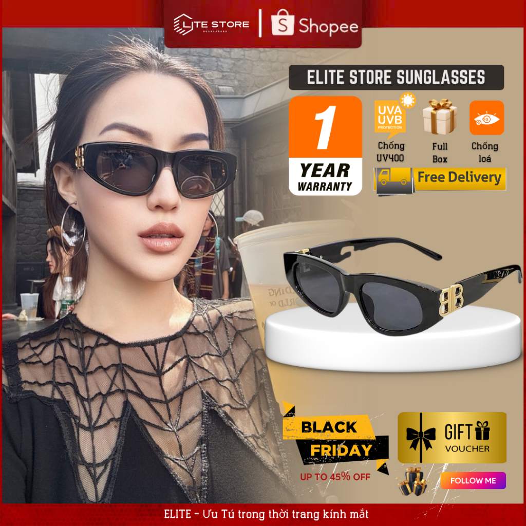 [HÀNG CHÍNH HÃNG] [M385] Kính thời trang cao cấp Nữ B nhỏ sang chảnh ...