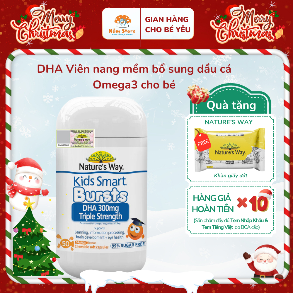 Omega-3 DHA viên nang mềm Nature's Way Kids Smart DHA 300mg Triple ...