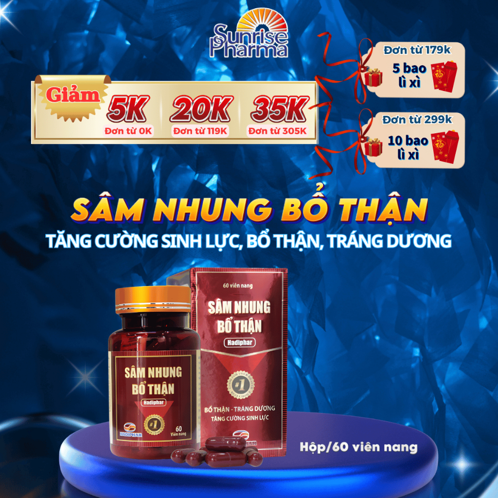 Viên uống Sâm nhung bổ thận tăng cường sinh lý HADIPHAR (60 viên ...