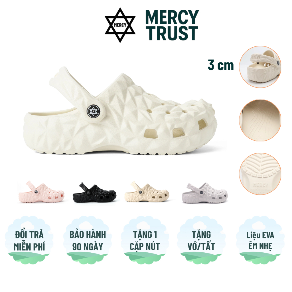[CHÍNH HÃNG + 10 Sticker ngẫu nhiên] Dép Sục MERCY TRUST Kim Cương giày ...