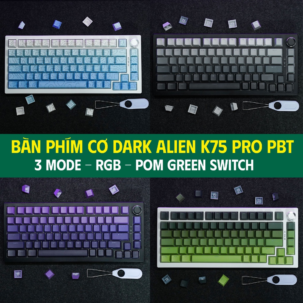 Bàn Phím Cơ DARK ALIEN K75 PRO Multi Modes Linear Switch Núm Xoay ...