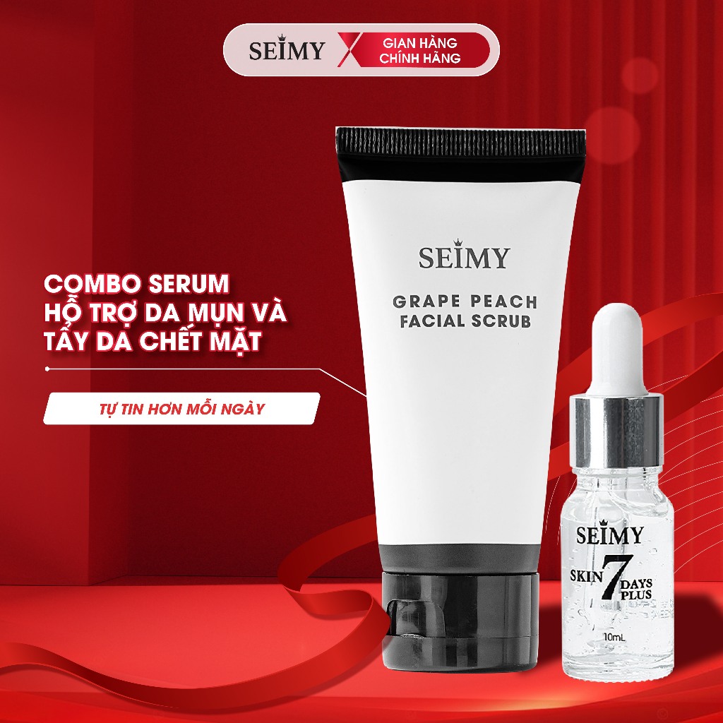 Combo Serum Hỗ Trợ Giảm Mụn Thâm Và Tẩy Da Chết Mặt Seimy | Shopee Việt Nam