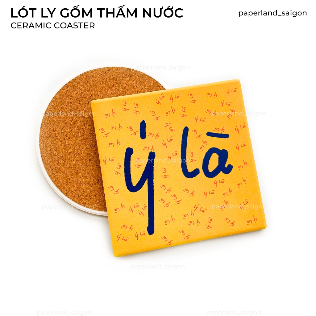 LÓT LY GỐM THẤM NƯỚC "Ý LÀ" | in bóng chữ, chất gốm hút nước tốt ...