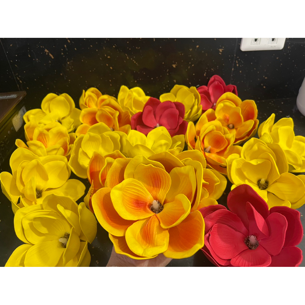 50 Đầu bông hoa MỘC LAN XỐP 17cm-trang trí oản tài lộc,tháp bánh ,giỏ quà,làm đồ hanmade ...