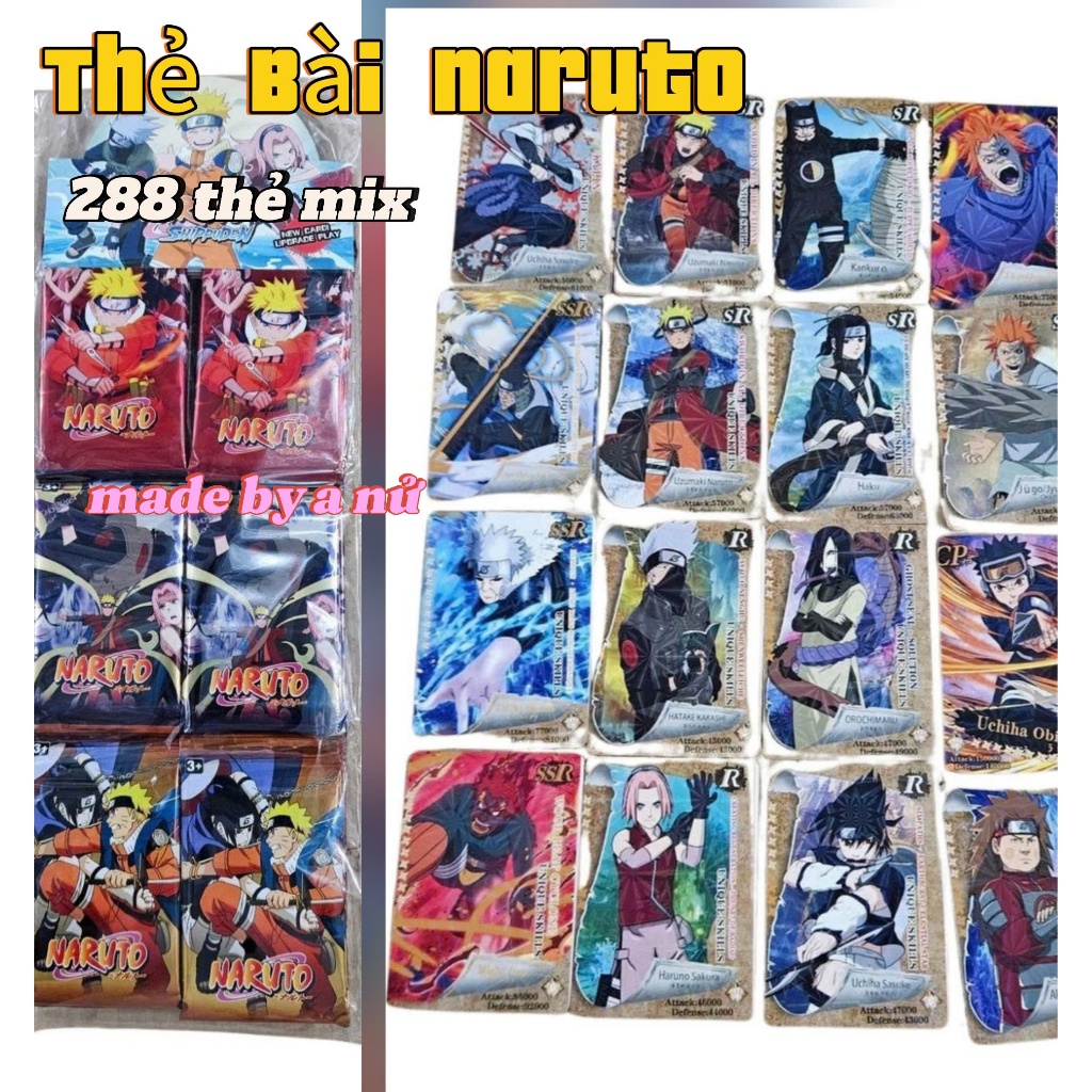 Tổng Hợp 288 Thẻ Bài Naruto Sasuke Chất Lượng Giấy Tốt Card Naruto Loại ...