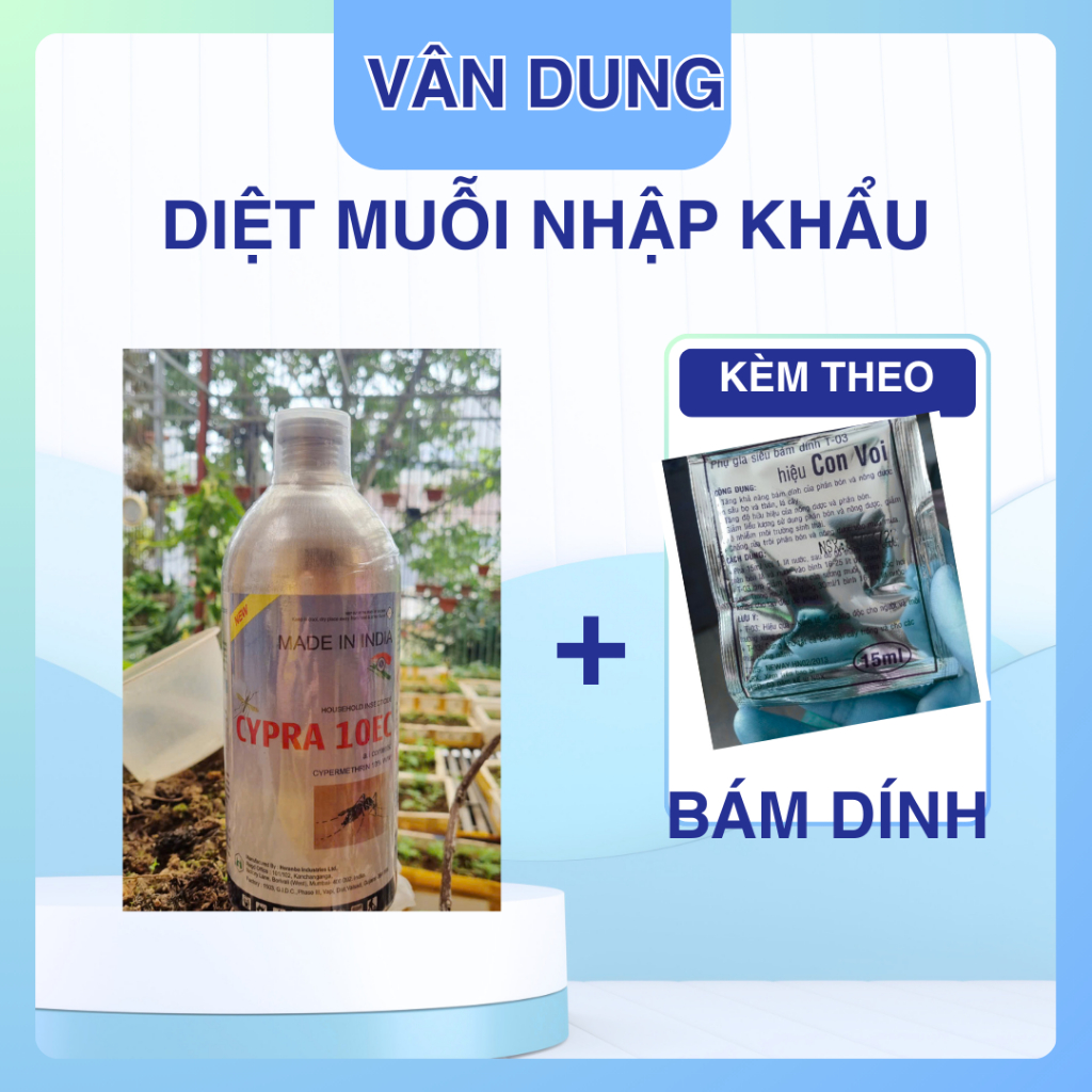 T.huốc diệt muỗi nhập khẩu tứ Ấn Độ Cypra 10EC loại 1lit, tặng bám dính ...