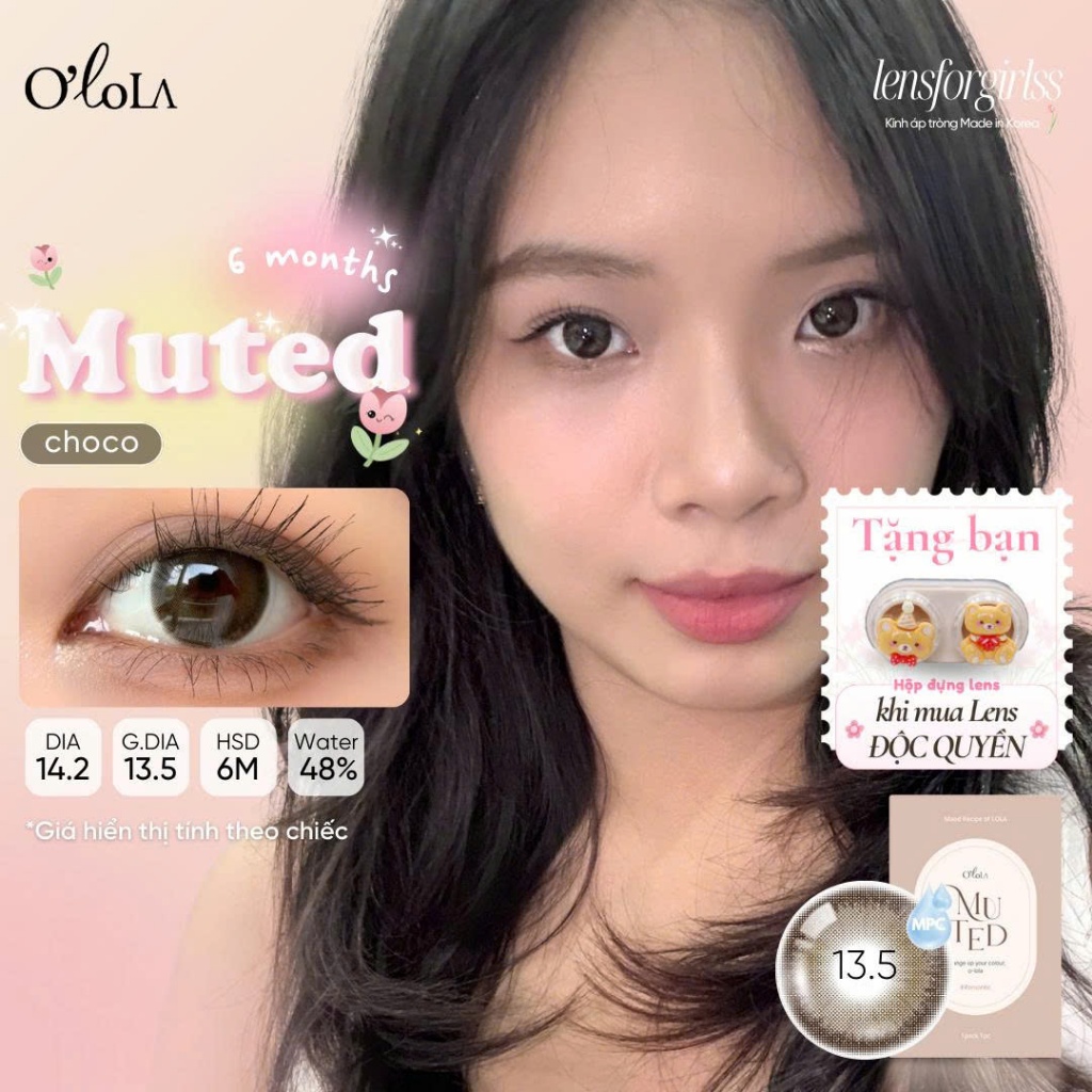 Lens cận | Kính áp tròng GIÃN TRÒNG ẨM CAO tự nhiên MUTED CHOCO chính ...