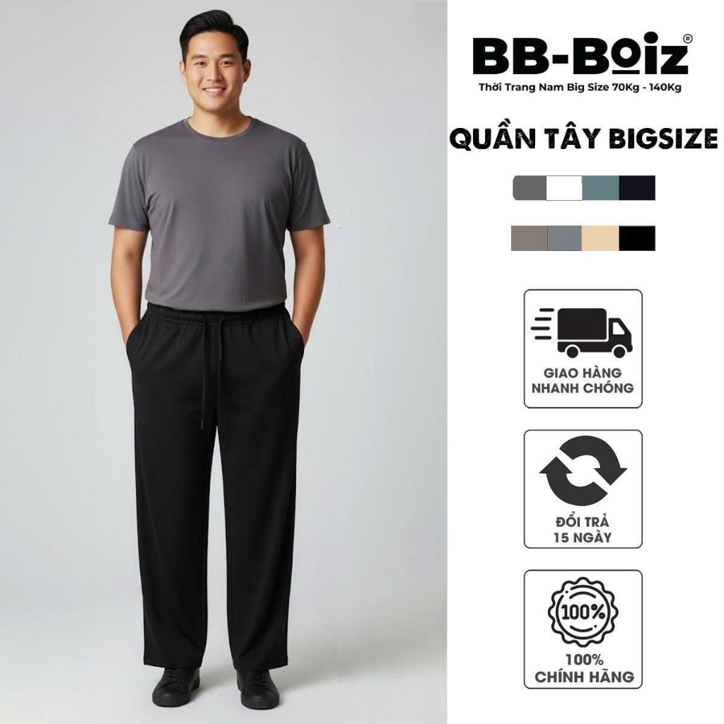 [BigSize] QUẦN TÂY Nam BB - Boiz Form BigSize 80kg - 130kg Có Đai Chun ...