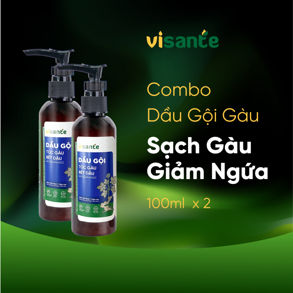 Combo 2 Dầu Gội Giảm Gàu Ngứa, Tóc Bết Dầu VISANTE Từ Sâm Việt Nam ...