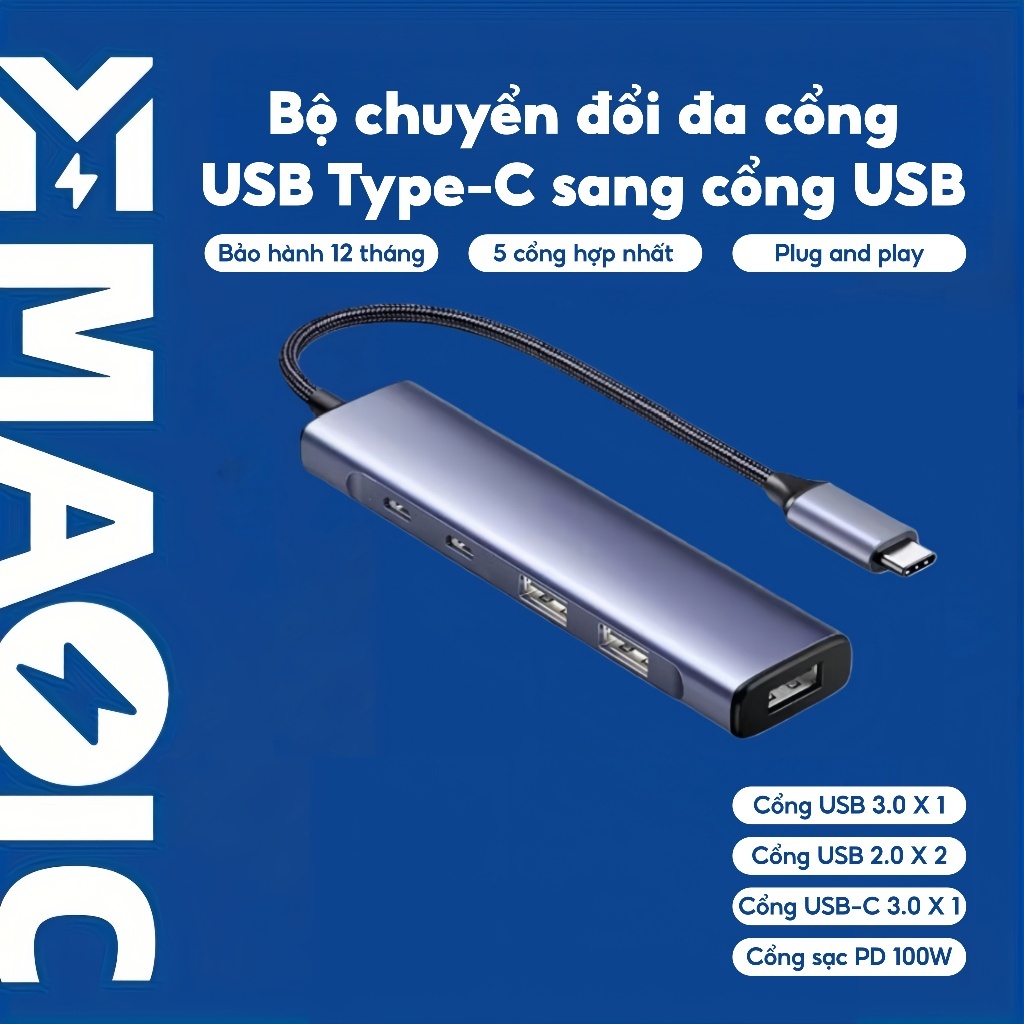 MAGIC| Bộ chuyển đổi USB type-C sang cổng USB và sạc PD | Shopee Việt Nam