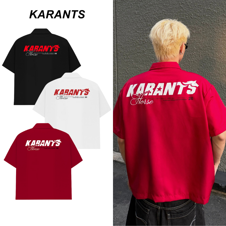 (BST Tết 2026) Karants Áo Sơ Mi Boxy Tết Horse Túi Hộp Chi Tiết In Sắc ...