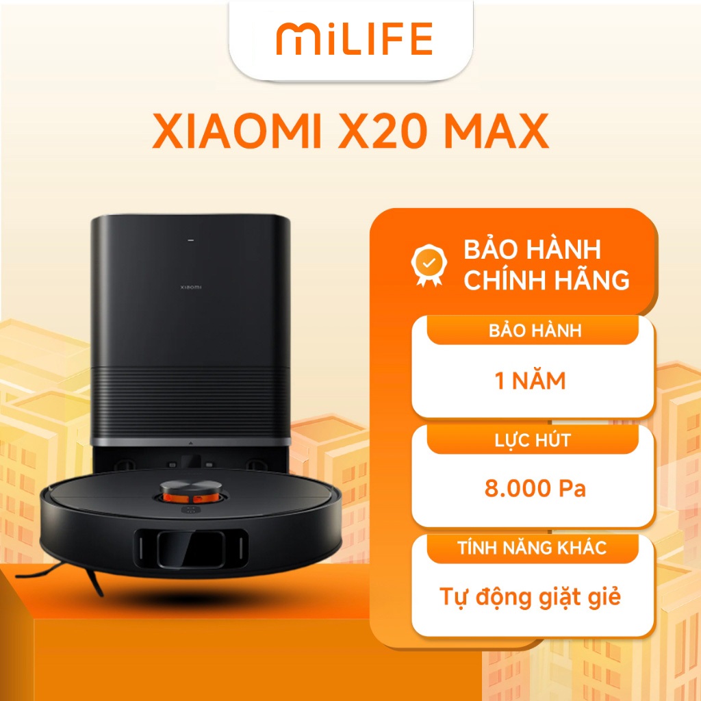 Robot Hút Bụi Lau Sàn Xiaomi X20 Max Siêu Mạnh 8000Pa Tự Động Giặt Khăn ...