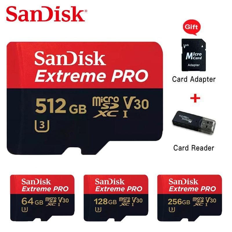 Thẻ nhớ MicroSDXC Sandisk Extreme Pro 32GB 64GB 128GB 256GB 512GB V30 ...