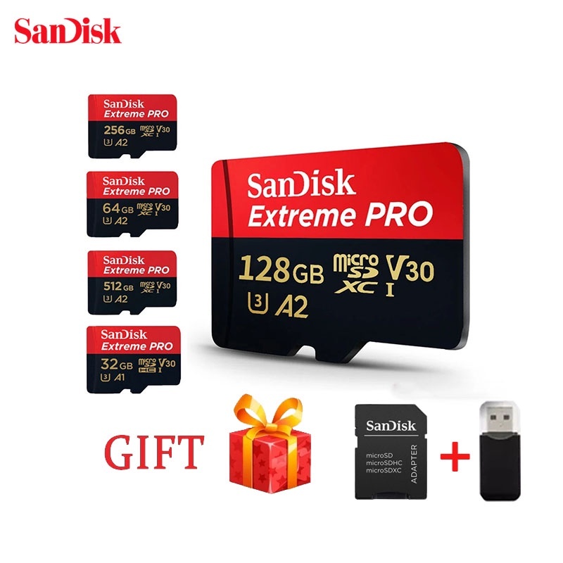Thẻ nhớ MicroSDXC SanDisk Extreme pro A2 UHS-I 32G 64GB 128G Class 10 ...