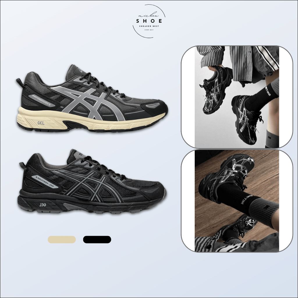 Giày Thể Thao Asics Gel-Venture 6 Black – Sneaker Nam Nữ Chạy Bộ / Đi ...