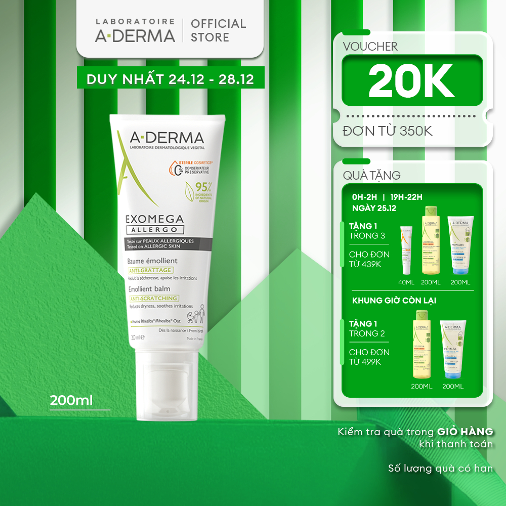 [FS] Kem dưỡng viêm da cơ địa, da dị ứng Aderma EXOMEGA Allergo ...