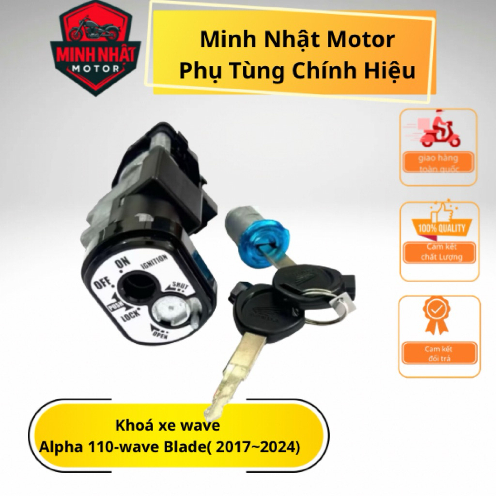 Bộ ổ khoá Xe Wave Alpha đời 2017-2025- Bao gồm khoá cổ và cốp | Shopee ...