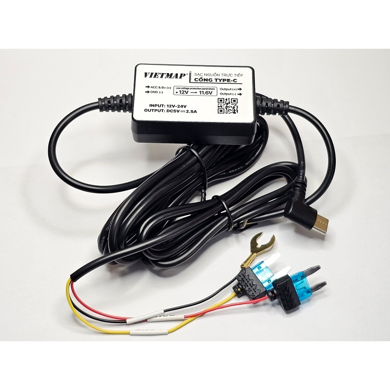 Bộ Nguồn Trực Tiếp Vietmap ACC - TYPE C , kích hoạt chế độ bảo vệ đỗ xe ...