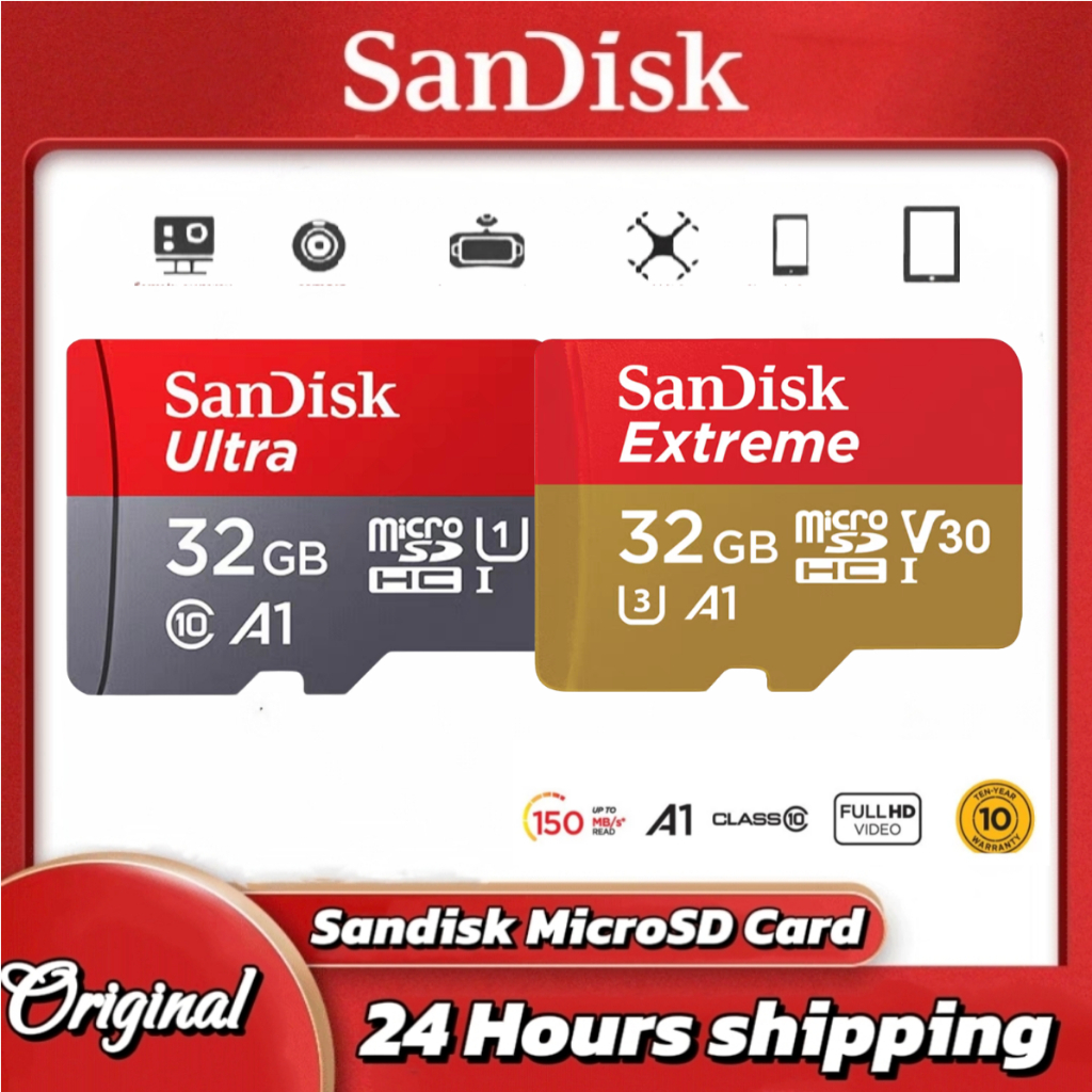 SanDisk Standard SDHC Card, 32GB/64GB, 80MB/s Read, Full HD Video ...