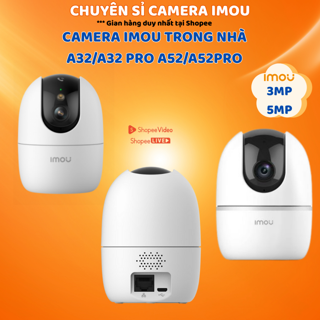 Camera Imou trong nhà A32/A32 PRO, A52/A52 PRO Sắc nét, Dễ lắp đặt, Bảo ...