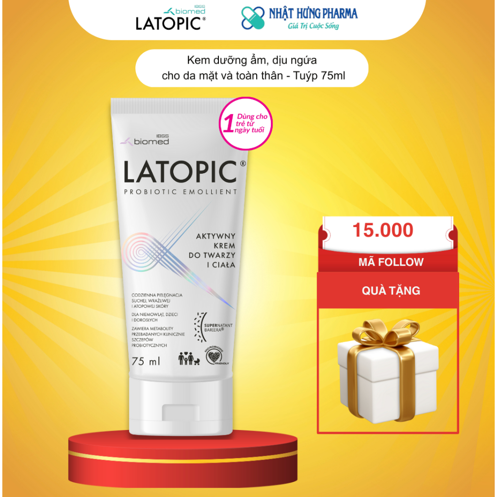 Kem Dưỡng Ẩm LATOPIC PROBIOTIC EMOLLIENT Active Face and Body Cream ...