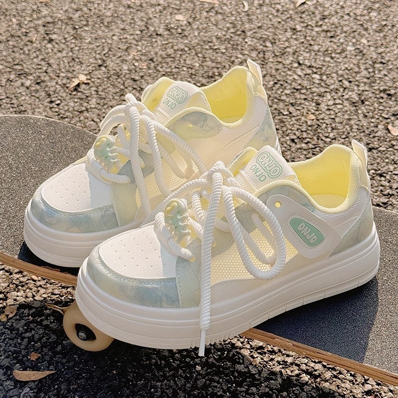 Giày Sneaker Đế Bằng ONJO Minty Trắng Pastel Trẻ Trung, Nhẹ Êm Đi Học ...