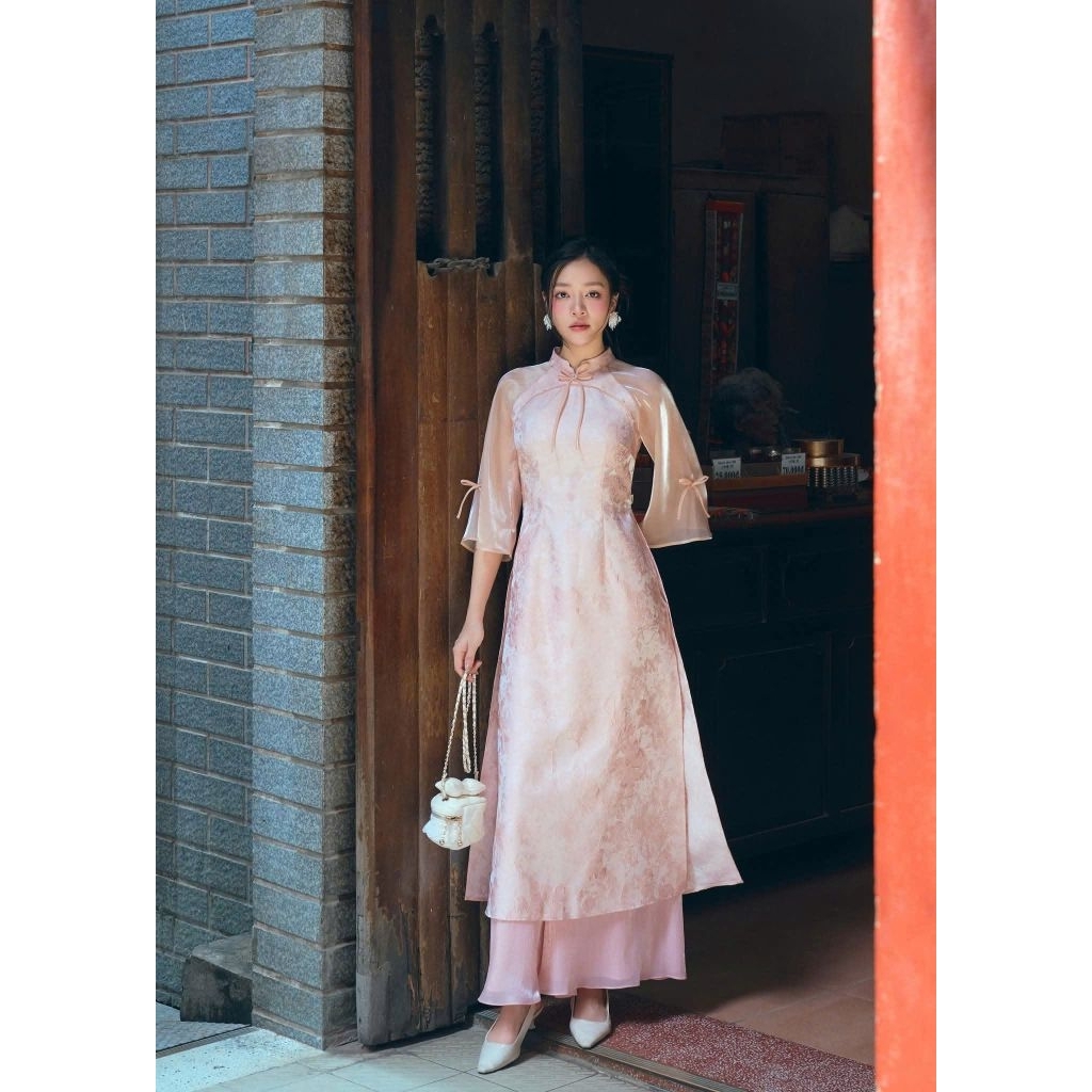 Áo Dài Gấm Buom Tay Tơ Óng S-XXL | Shopee Việt Nam