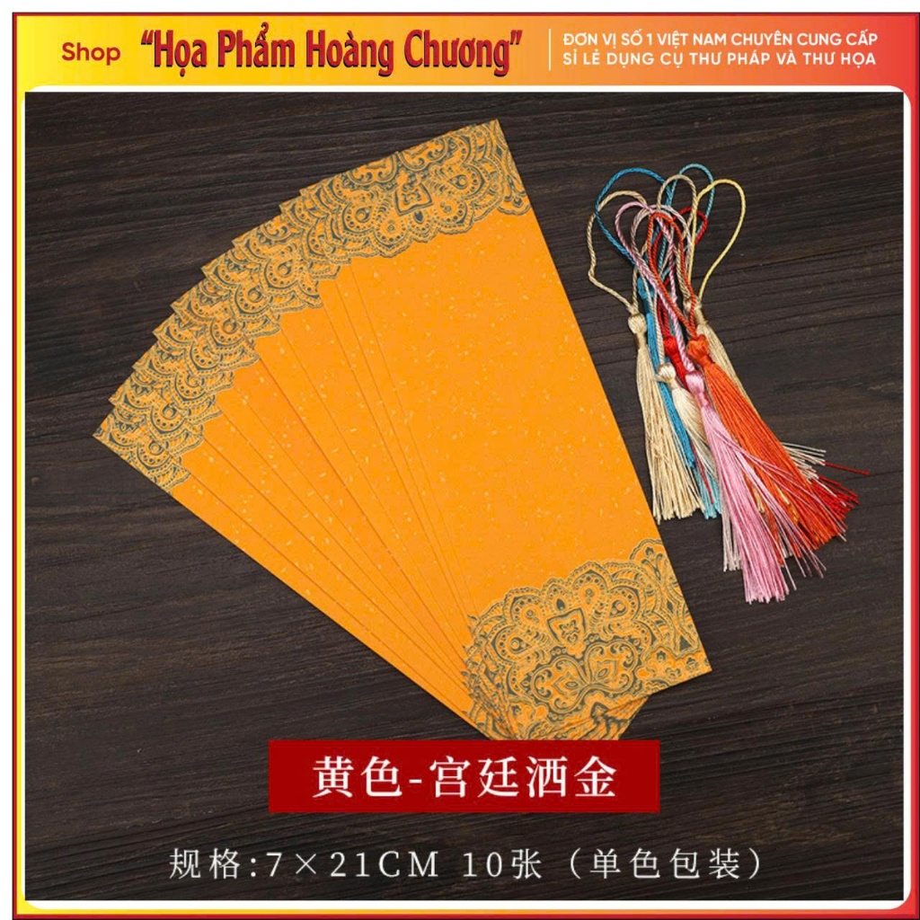 SÉT 10 Liểng thẻ cứng mini 7x21cm ép xuyến xâu dây treo và tua rua viết ...