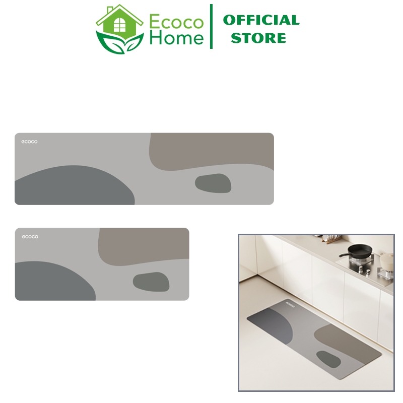Thảm Lau Chân Nhà Bếp ECOCO Siêu Thấm Hút, Thảm Trải Sàn Silicon Chống ...