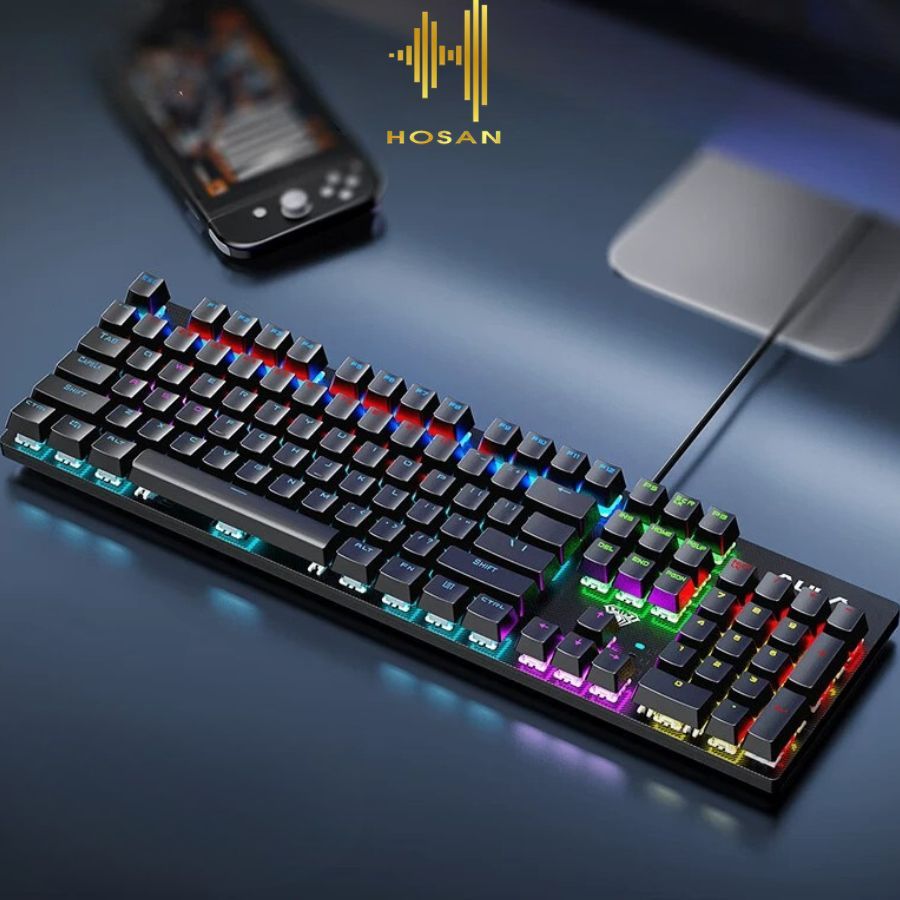 Bàn Phím Cơ HOSAN Aula S2022 Kết Nối Có Dây USB Blue Switch Và Đèn LED ...